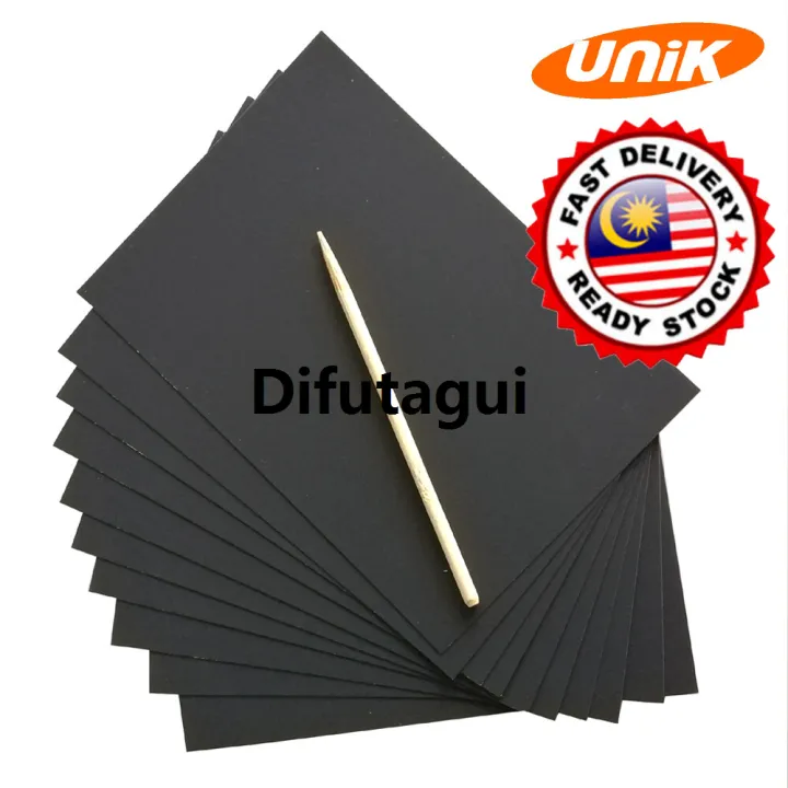 Difutagui [UNIK] 10 pcs Rainbow Scratch Colourful Stencil Art Craft ...