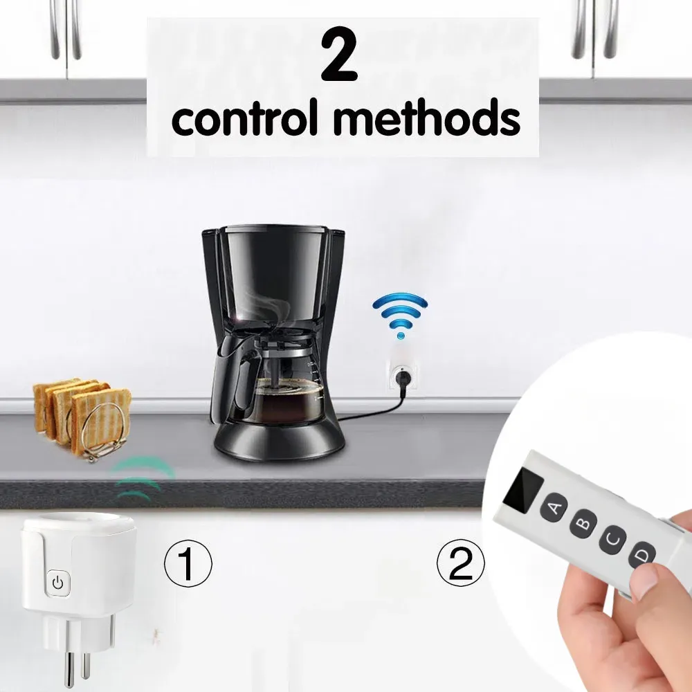 NEW 433MHz Smart Plug Wireless Socket Remote Control EU FR Wall ...