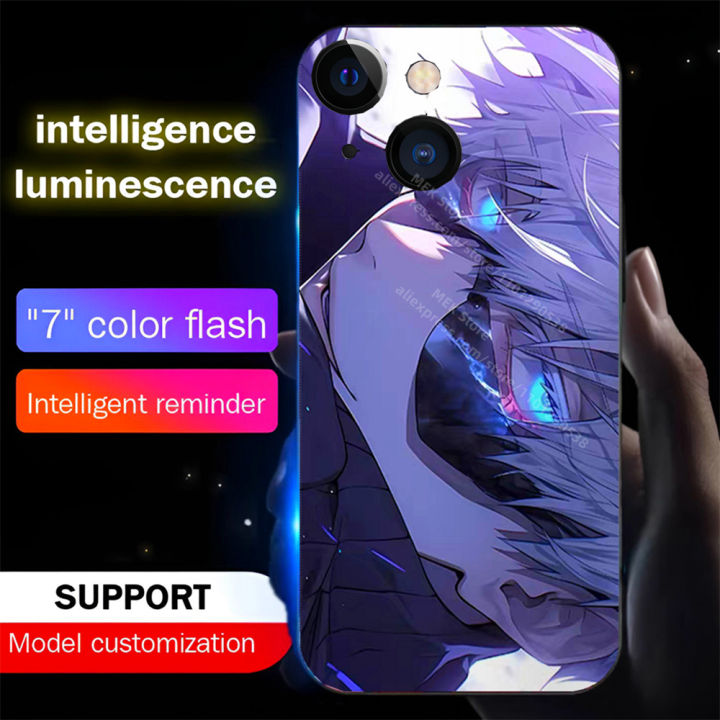 So Cool New Anime Sound Control LED Flash Cases Luminous Glass Cover ...