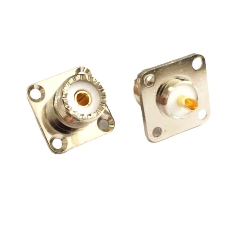 SO239 SL16 UHF Female 4hole Flange Connector UHF SO-239 Female 4-holes Flange Panel Chassis ...
