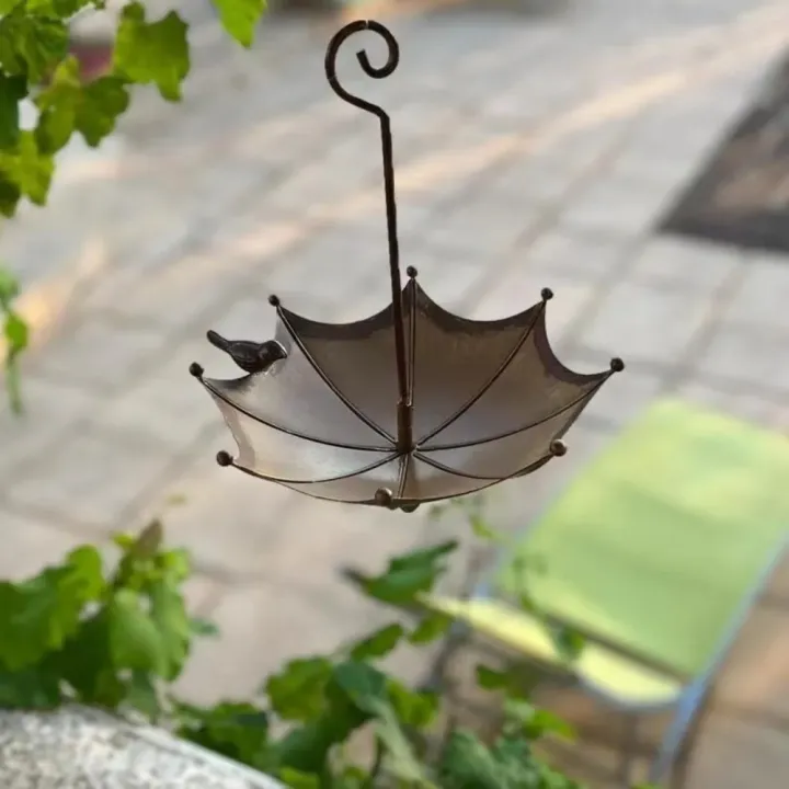 High Quality Umbrella-shaped Bird Feeder Tray Iron Outdoor Hanging ...