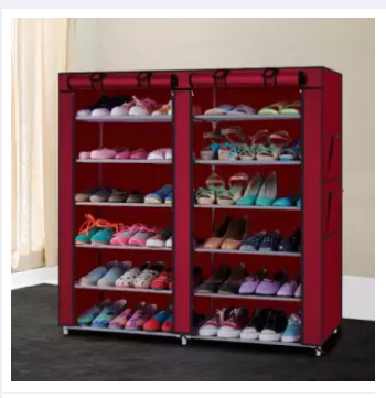 Double Layers Portable And Folding Shoe Rack - (120 X 30 X 108 Cms ...