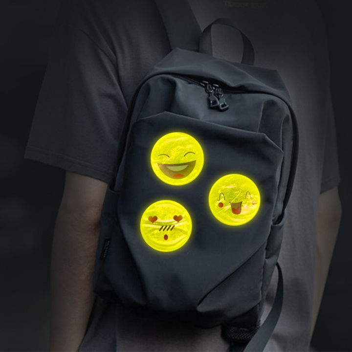 4 Models Cartoon Smile Face Reflective Sticker Car Electric Bicycle ...