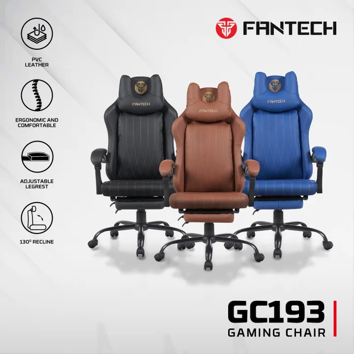 FANTECH GC193 Gaming Chair with Adjustable Footrest High Back PU ...