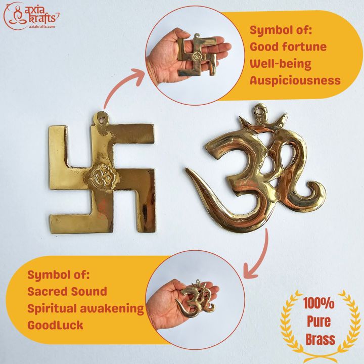 Axia Krafts Brass Om Swastik | Door Hanging Set | Daraz.com.np