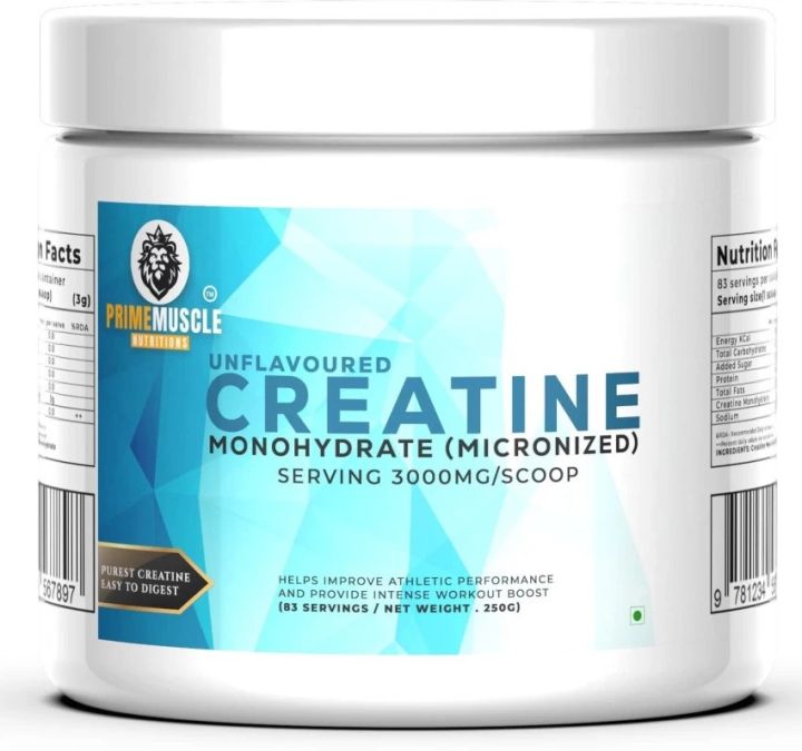 Micronized Creatine Monohydrate 250g 83 Serving(Unflavored) 100% Pure ...