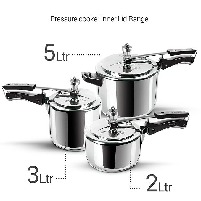 Home Zone Aluminum Combo Set Sleek Pressure Cooker Induction Bottom ...