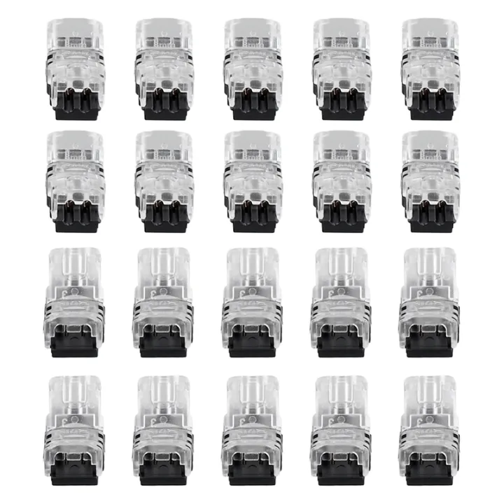 20PCS 2Pin LED Strip Connectors Waterproof 8mm LED Terminal Connector ...