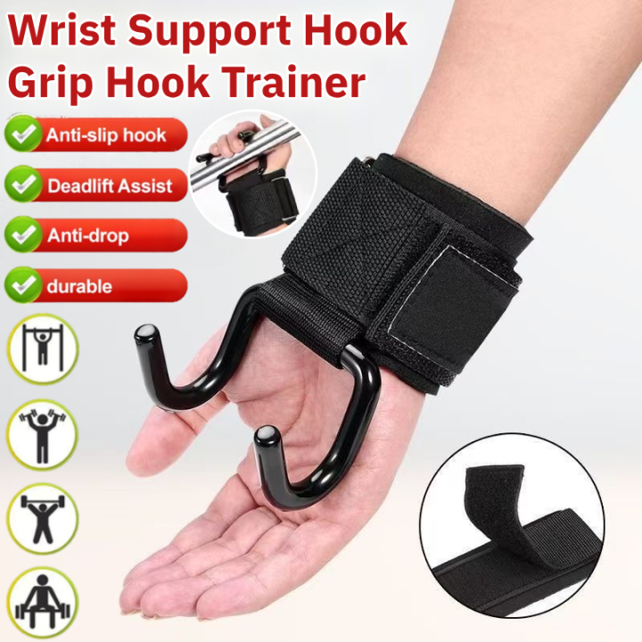 Wrist Support Hook Grip Hook Trainer Weight Lifting Hooks Hand-Bar ...