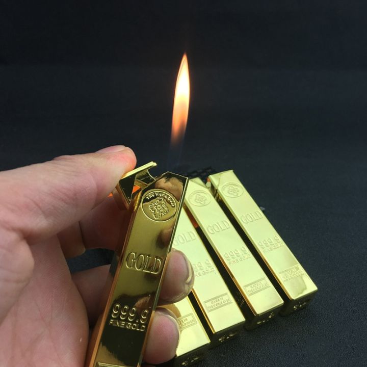 Soft Flame Lighters,Reusable Windproof Gold Bar Shape Lighter,Cool ...