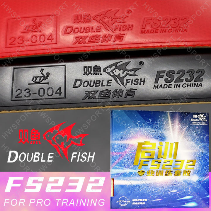 DOUBLE FISH FS232 Table Tennis Rubbers Kit with Black Red Ping Pong ...