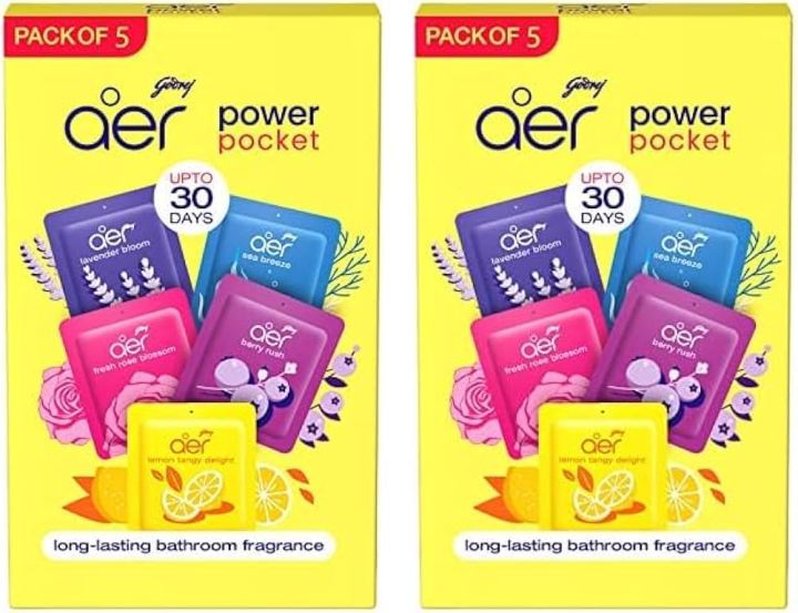 Pack of 6 Godrej Bathroom Freshener Gel | Godrej Aer Power Pocket Rose ...