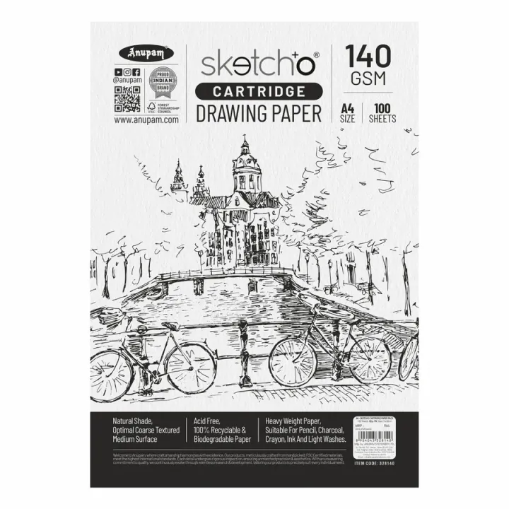Anupam Sketch-O Cartridge Drawing Paper 140GSM (100 SHEETS) By ...