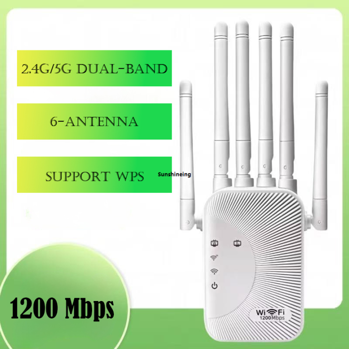 Signal Home Range Signal Fi1200Mbps 5GWiFi/2.4G Dual Band Wi-Amplifier Wireless Extender Router ...