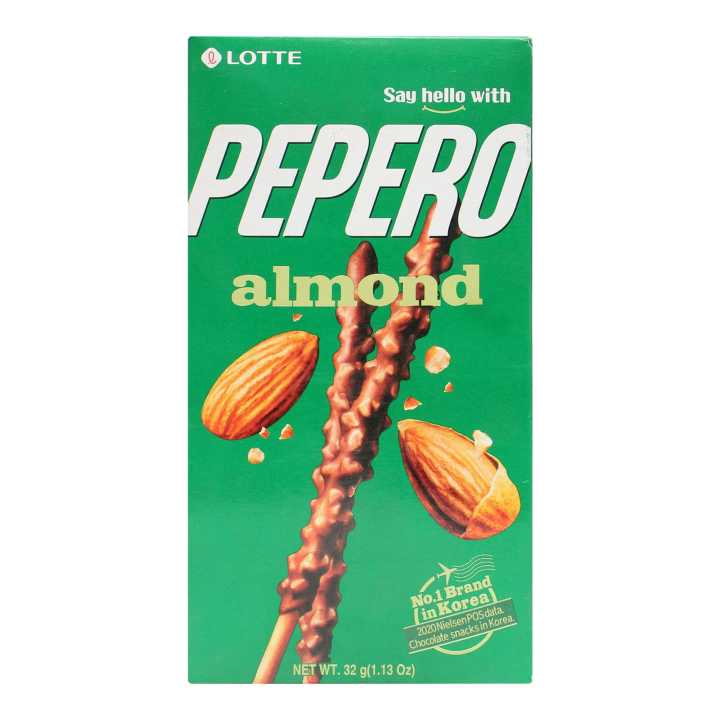Lotte Pepero Almond Chocolate Biscuit Sticks 32g Np