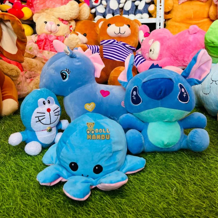 Magical Doll Combo: Reversible Octopus, Cat, Doraemon, Unicorn Plush ...