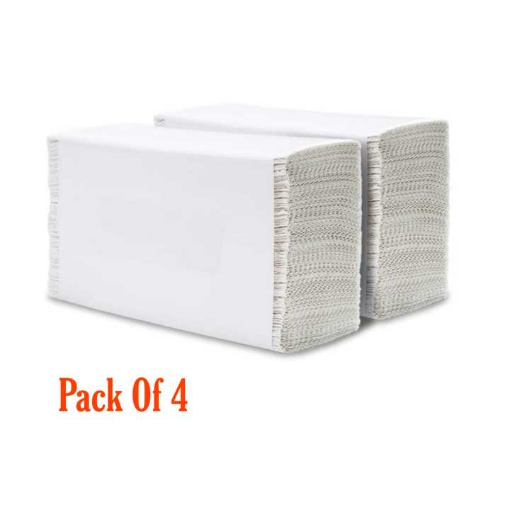 Softy M fold Paper Tower Tissue Paper - Pack Of 4 | Daraz.com.np