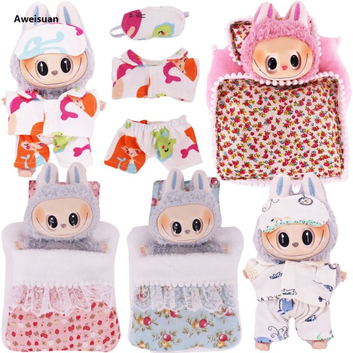 Aweisuan For Labubu Doll Accessories Mini Sleeping Bag Pajama Eye Mask ...