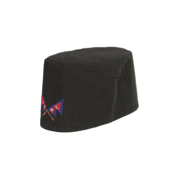 Nepal Print Bhadgaule Black Color Dhaka Topi | Daraz.com.np