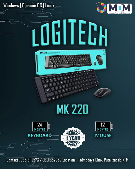 Logitech Mk220 Wireless Keyboard And Mouse Combo Np