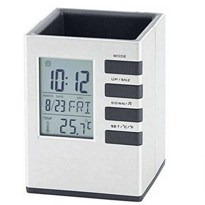 Multi-Functional Led Desk Table Clock, Digital Lcd Screen Alarm Clock ...