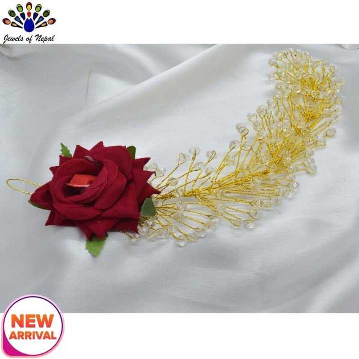 Jewels of Nepal Rose Flower Crystal Beaded Hair Embellishment For Women ...