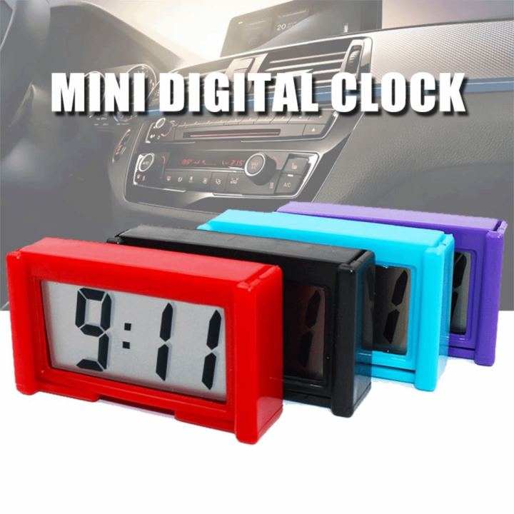 Self-adhesive LCD Screen Electronic Table Clock Mini Calendar Digital ...