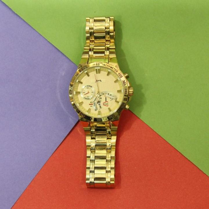 Supa Gold Dial Chronograph Watch For Men | Daraz.com.np