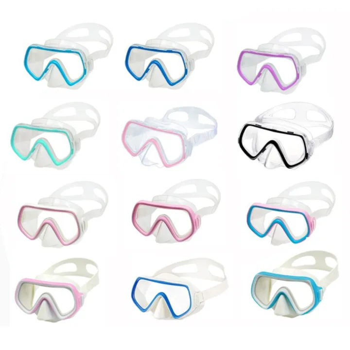Anti-Shattered PC Glass Kids Swim Goggles PVC Strap with Nose Cover ...