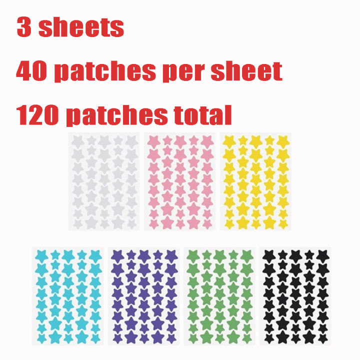 120 Pcs Acne Patches - 40 Patches/Sheet × 3 Sheets PE Pimple Patches ...