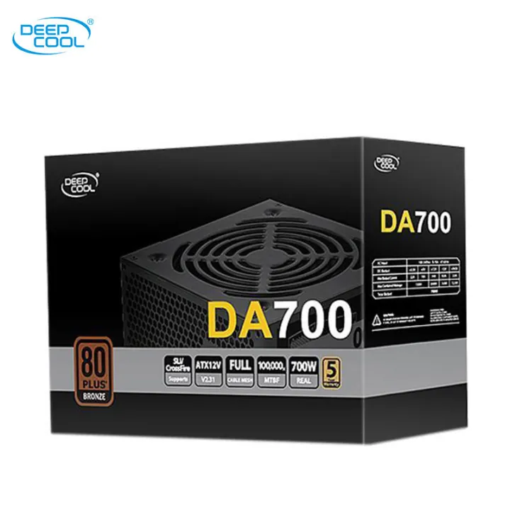 DeepCool DA700 80 Plus Bronze Certified 700W Power Supply, ATX12V ...