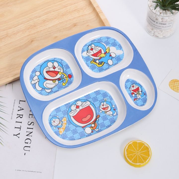 Masala Beads Cute Doraemon Cartoon Four Grid Platter Plate Children's ...