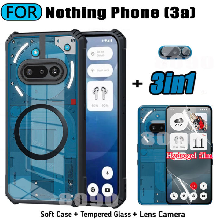 3 in 1 Nothing Phone (3a) Four Corner Anti Fall Phone Case for Nothing ...