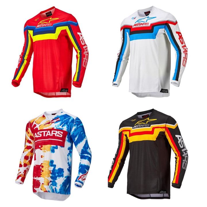 NEW SALE Alpinestars Racer Jersey 5 Colors Motocross Jersey Men Long Sleeves Motorcycle Jersey ...