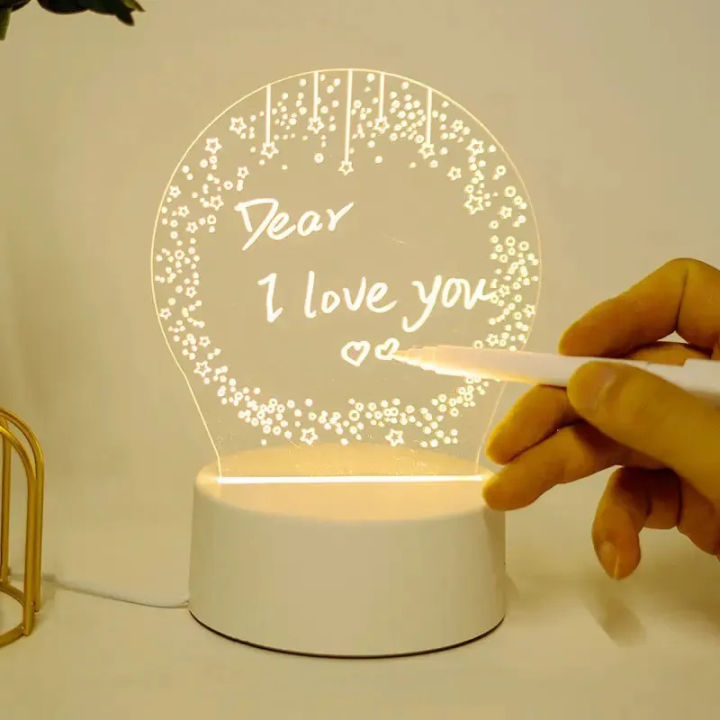 3D Creative Visualization Acrylic Light Writing Message Board for ...