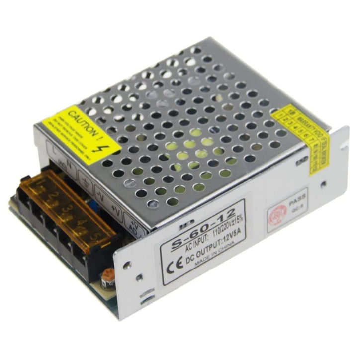 12 Volt 5 AMP 60 DC Switched 60WATT SMPS Power Supply (12V-5A Power ...