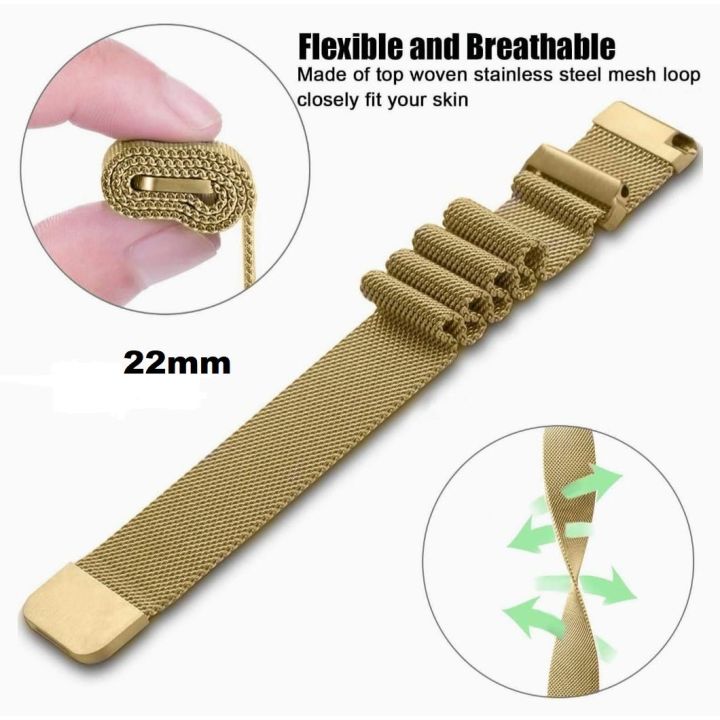 22mm Stainless Steel Magnetic Band Compatible For Smart Watch | Daraz ...