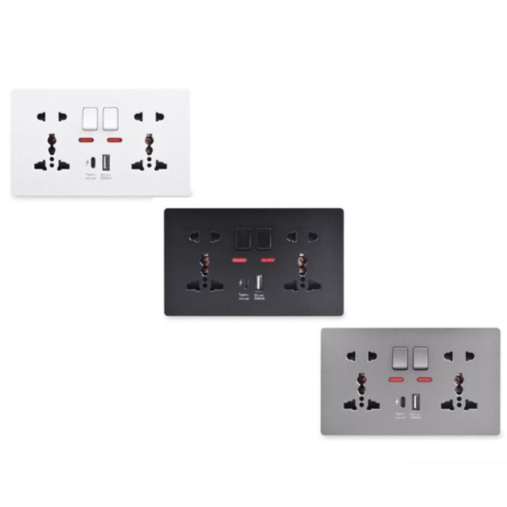 Type-C USB Port 4A Smart Quick Charge interface Power Socket Dual ...