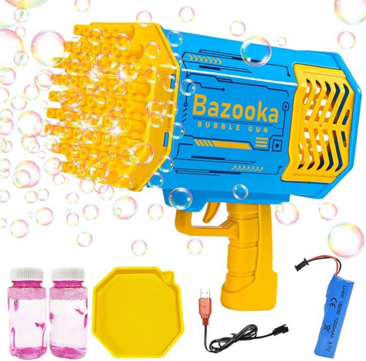 Bazooka Bubble Gun, 69 Bubble Gun with Colorful LED Lights, Bazooka Bubble Machine, Outdoor Toys ...