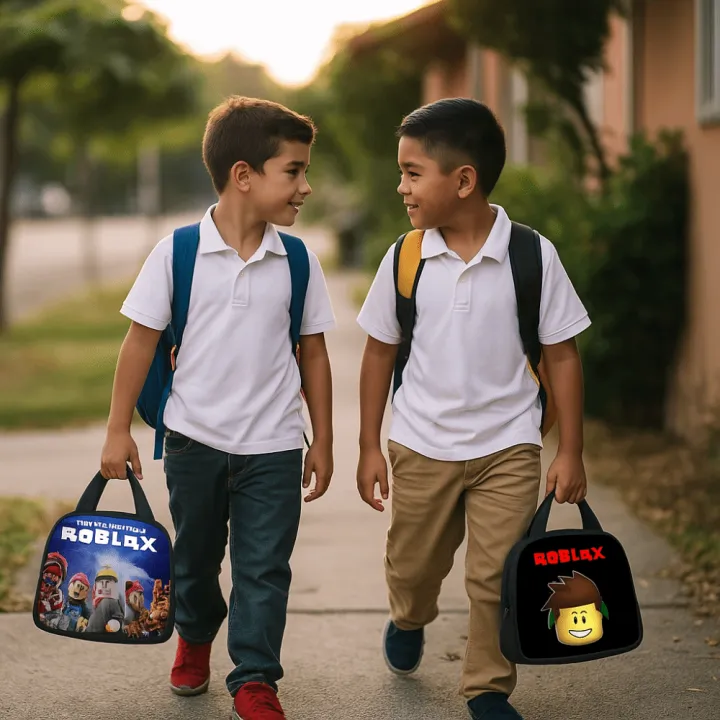 New Large Capicity Roblox Lunch Bag Thermal Portable Children Lunch Box ...