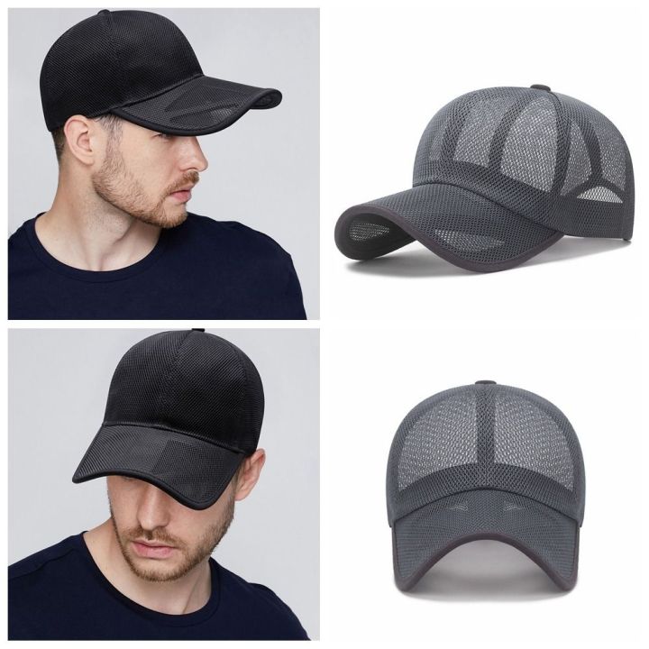 Sun Hats Quick-dry Mesh Baseball Cap Hollow Adjustable Men Snapback Hat ...
