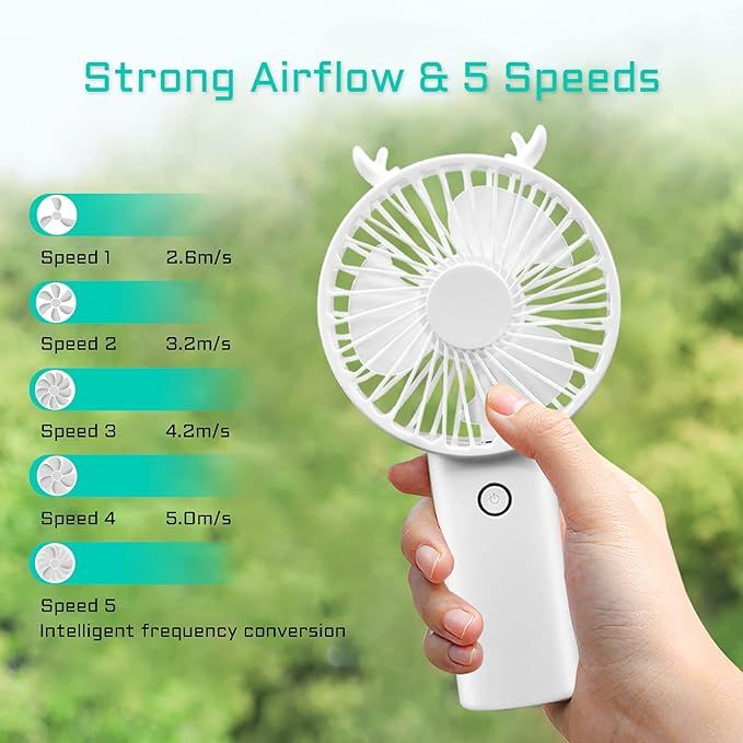 Mini Handheld Fan, Battery Operated Small Personal Portable Fan Speed ...