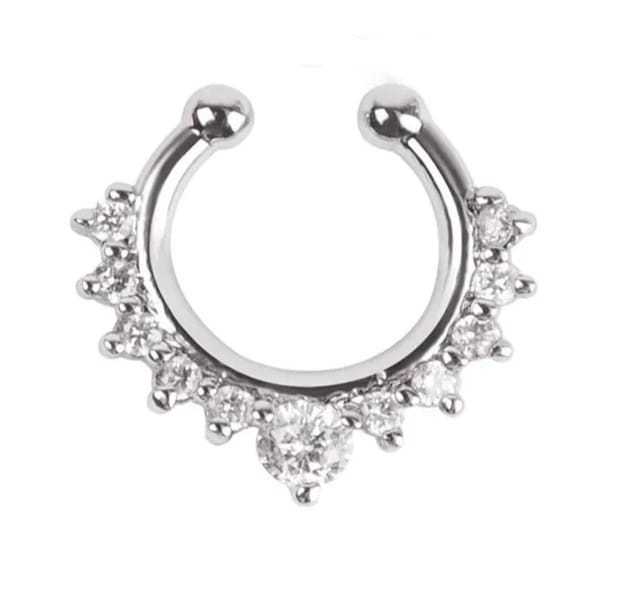 Blue Bell -Rhinestone Nose Piercing Pierce Fake Septum Ring | Daraz.com.np