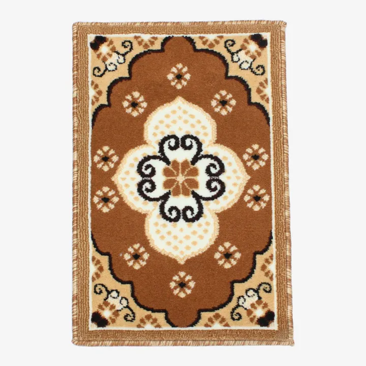 Brown Color Rectangular Shape Flower Printed Nepali Door Mat 16*24 inch ...