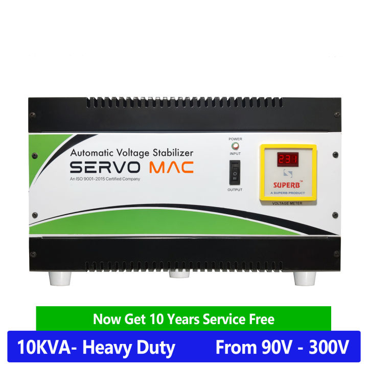 Servo Mac Digital Voltage Stabilizer 10 KVA, 90V-300V (Bypass System ...