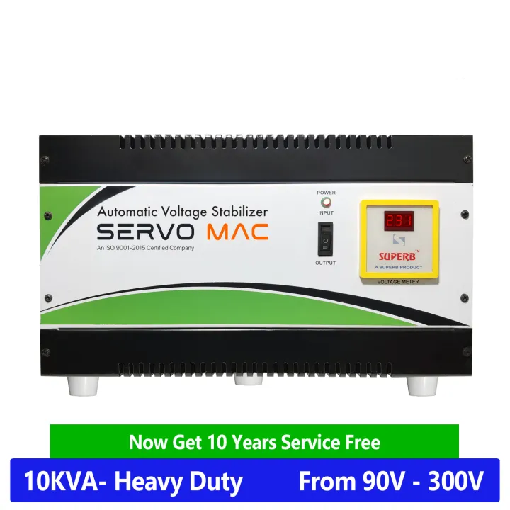 Servo Mac Digital Voltage Stabilizer 10 KVA, 90V-300V (Bypass System ...