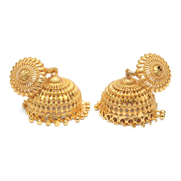 Gold Plated Medium Pinjada Jhumka For Women By Nari Collection | Daraz ...