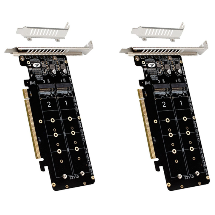 (COKP) 2X Double-Sided 4-Disk NVME Card PCIeX16 to M.2 M-Key NVMEx4SSD ...