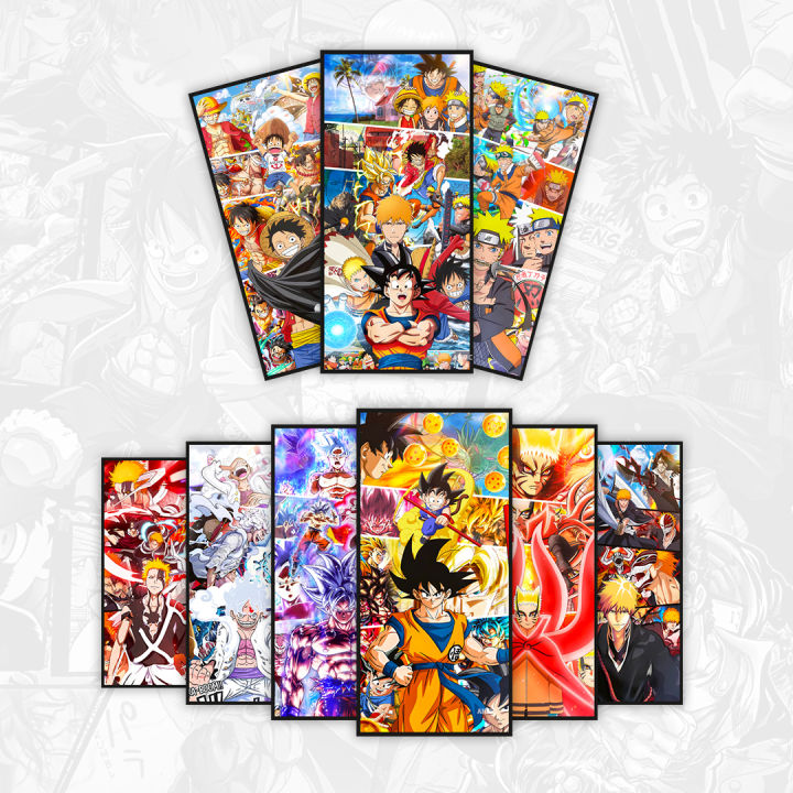 One Piece Naruto Dragonball Bleach Anime Power Up Poster Set of 9 ...