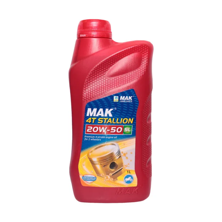 Mak Lubricants 4T Stallion 20W-50 SL 4-Stroke Engine Oil 1L For Yamaha ...